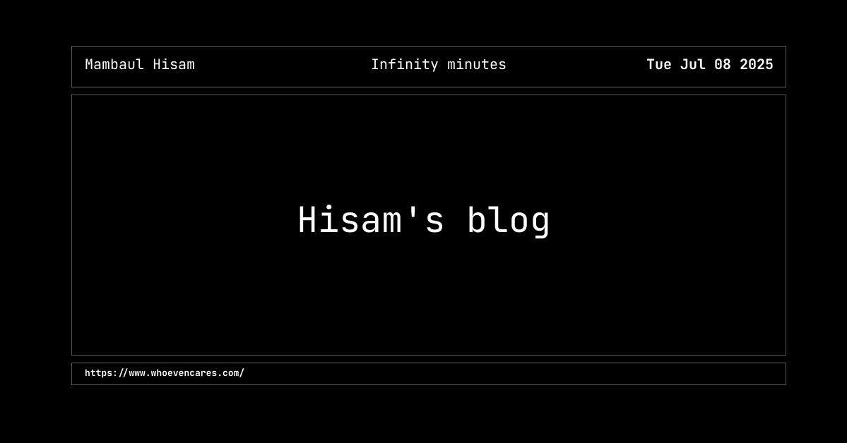 Hisam's blog